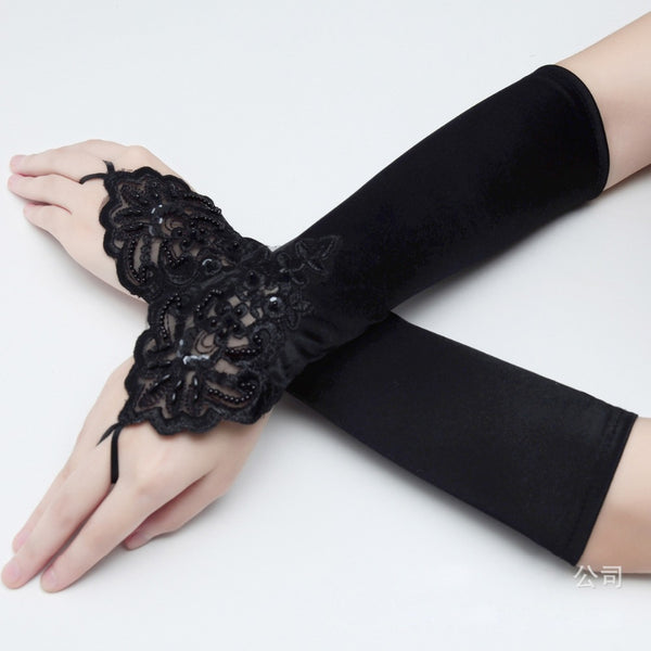 Wedding gloves black store